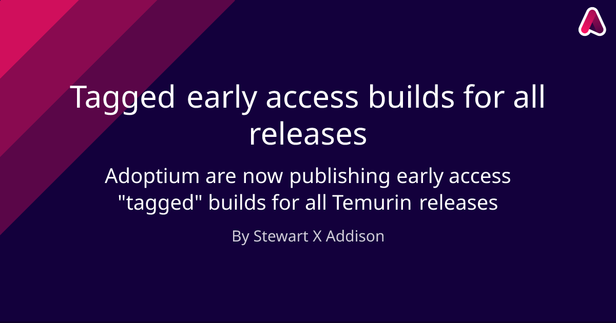 Tagged early access builds for all releases | Adoptium